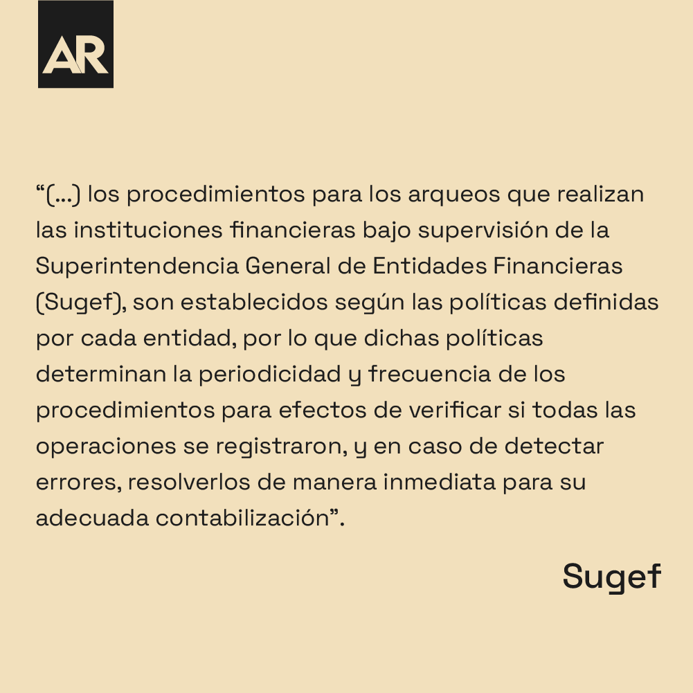 Costa Rica carece de regulación que estandarice arqueos bancarios: Cada ...
