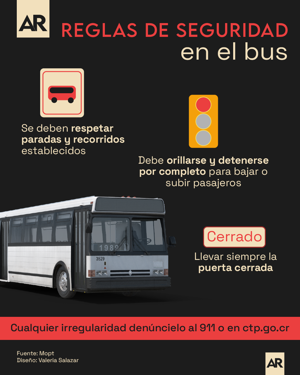 Reglas de seguridad en el bus