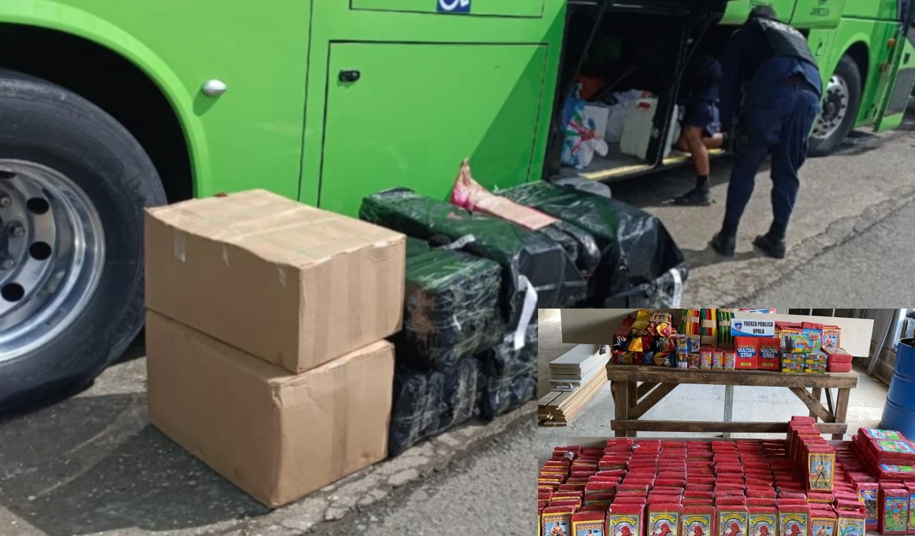 Incautan más de 200 mil unidades de pólvora transportadas en bus con ...