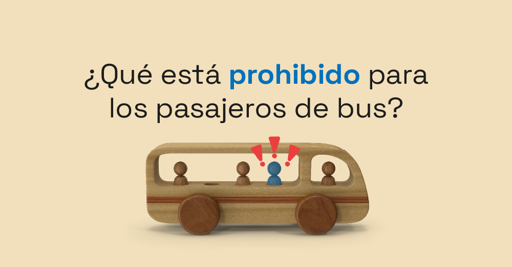 ¿Qué está prohibido para los pasajeros de bus?